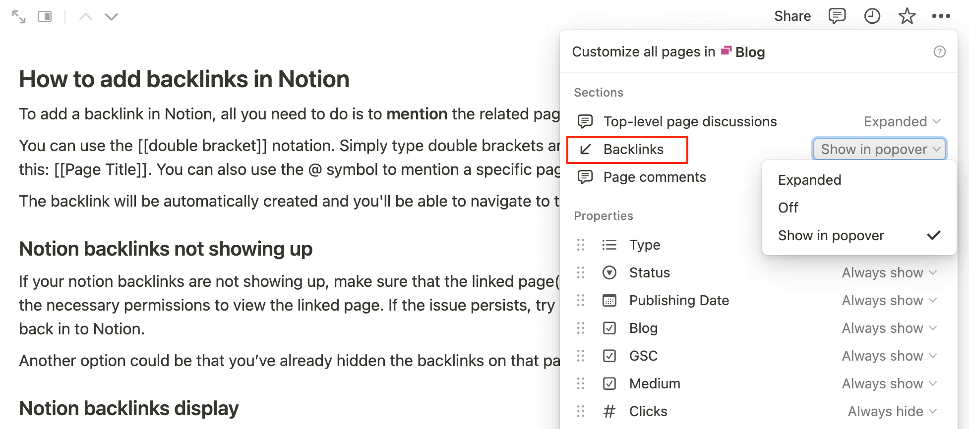 Notion Backlinks | How to Add, Show, Hide, Remove [+ Graphs]